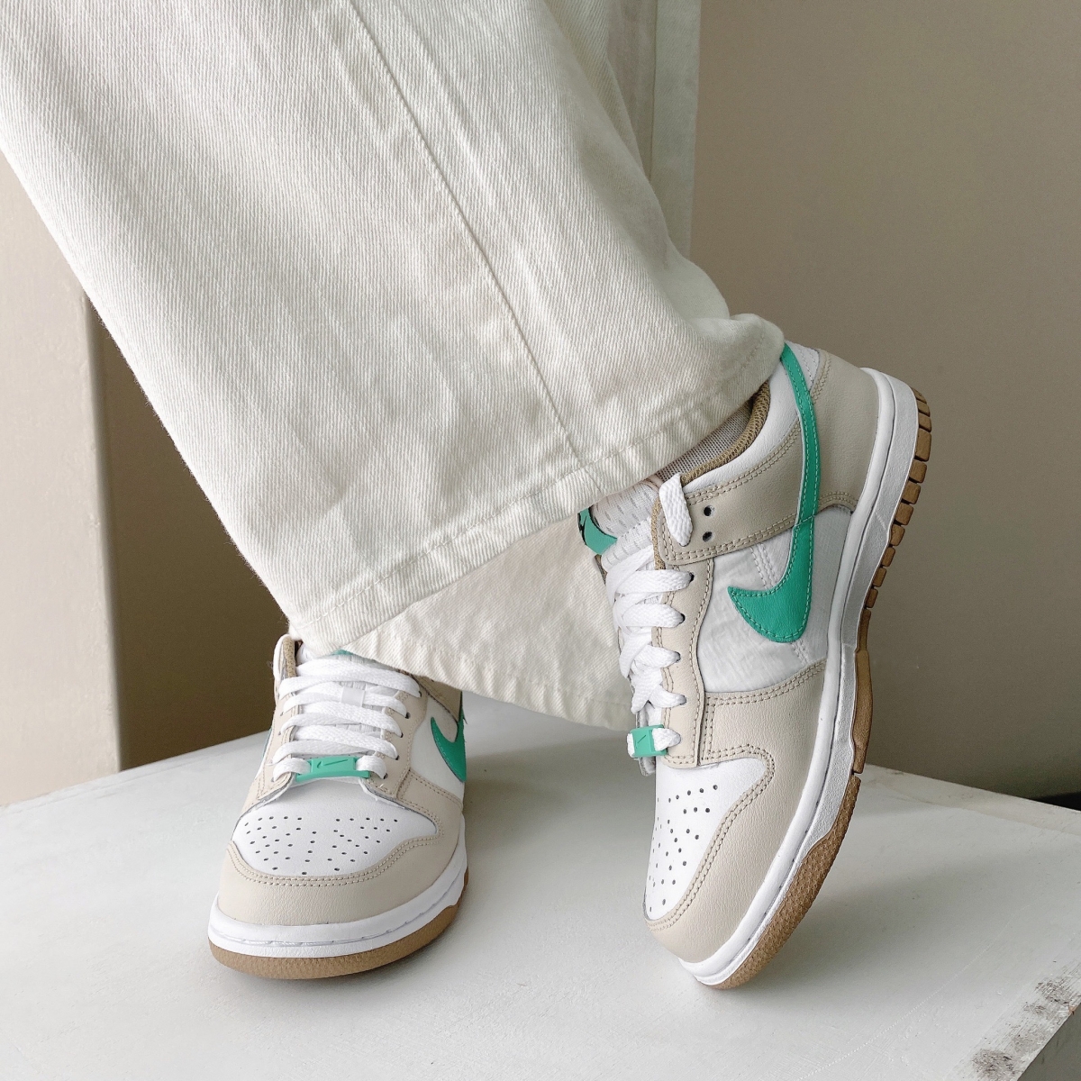 Nike Dunk Low Split Seam White Tan Mint GS – PK-Shoes